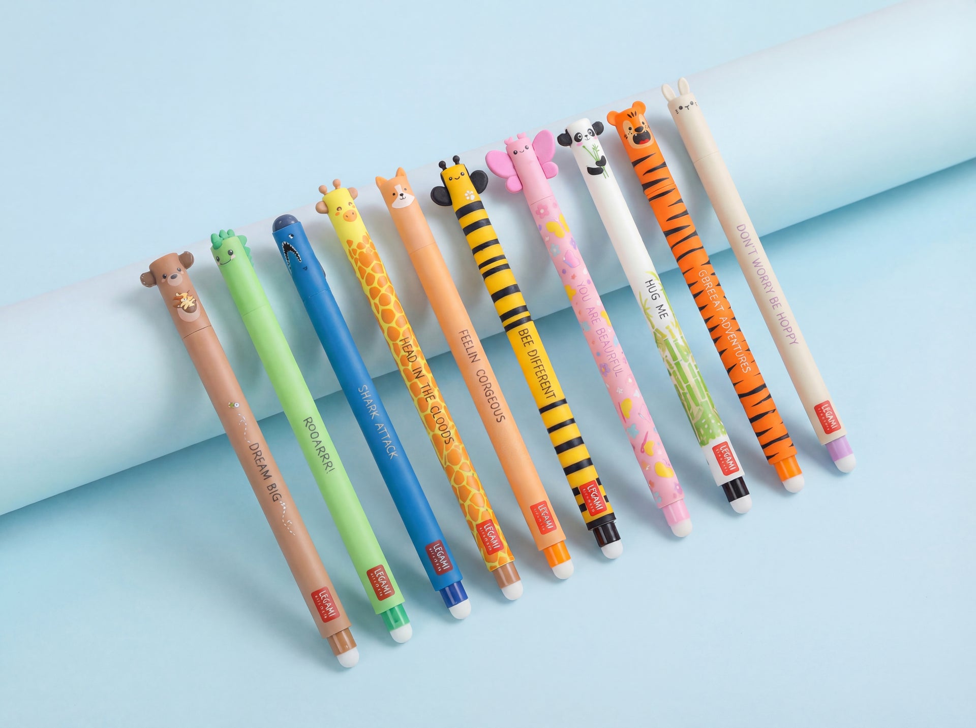 Pack de 10 stylos effaçables animaux legami – La Petite Epicerie