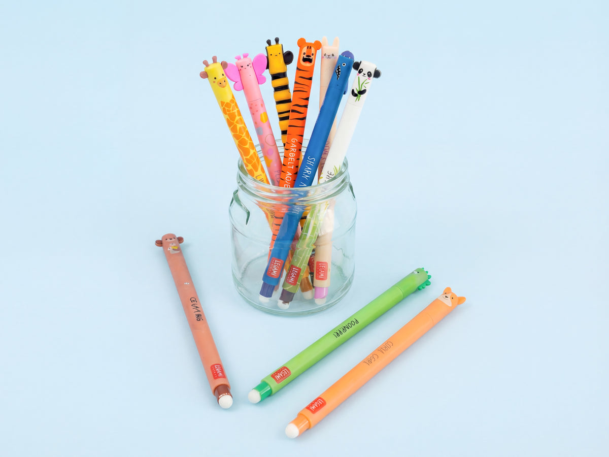 Pack de 10 stylos effaçables animaux legami – La Petite Epicerie